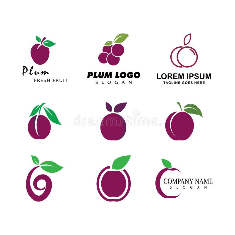 Plum Logo Vector Icon Design Stock Vector - Illustration of natural ...