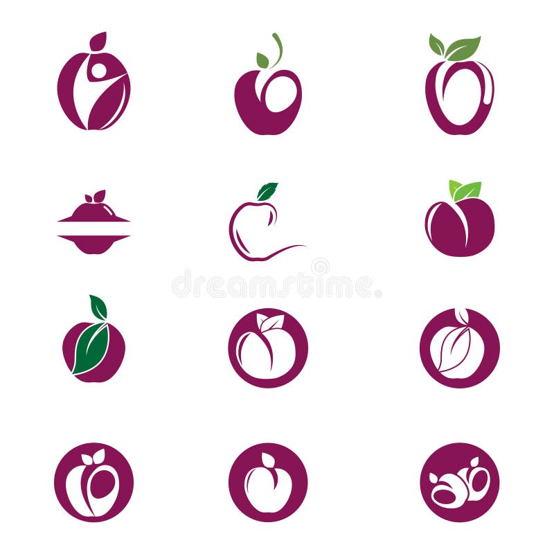 Plum Logo Vector Template and Symbol Stock Vector - Illustration of ...