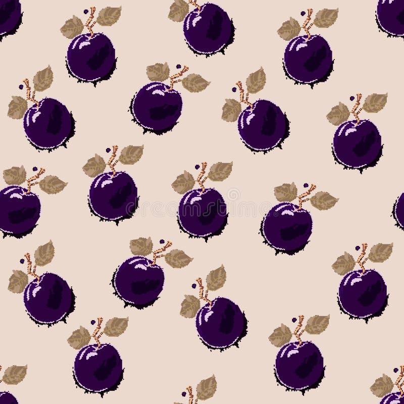 Plum pattern stock illustration. Illustration of seamless - 278362882