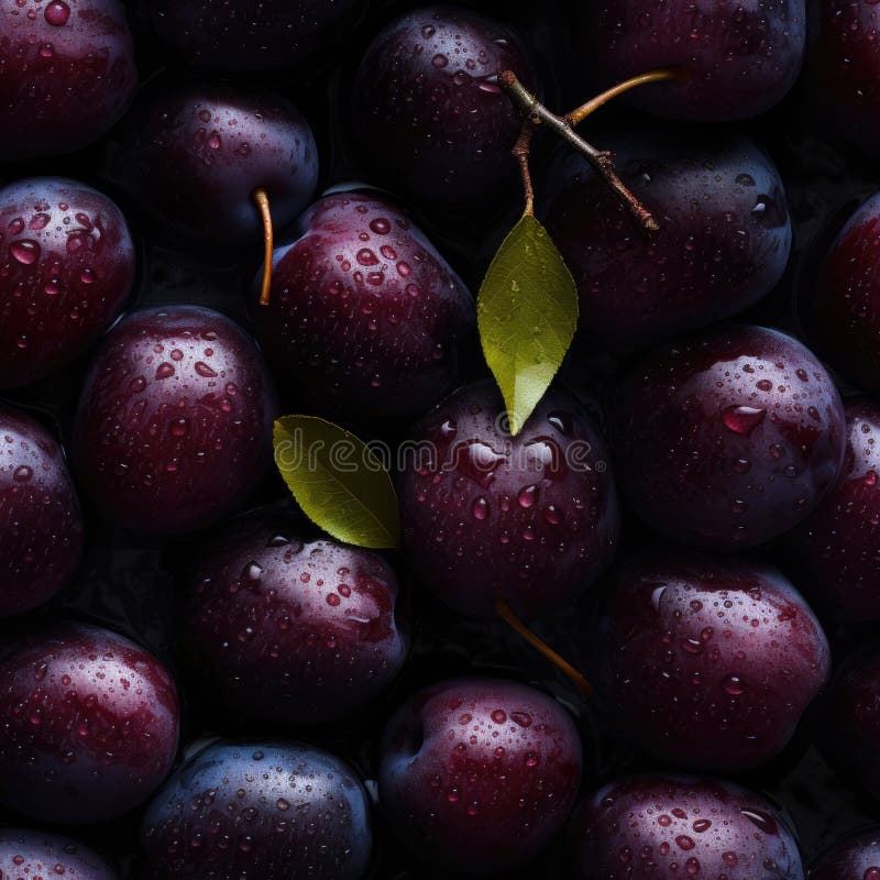 Plum Pattern Ultrarealistic Photorealistic Stock Illustration ...