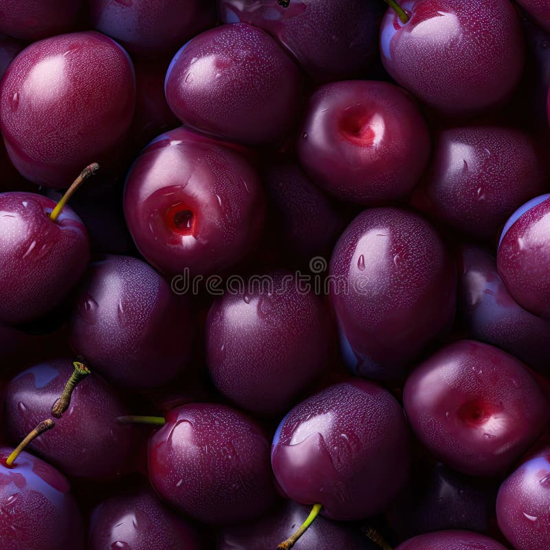 Plum Pattern Ultrarealistic Photorealistic Stock Illustration ...