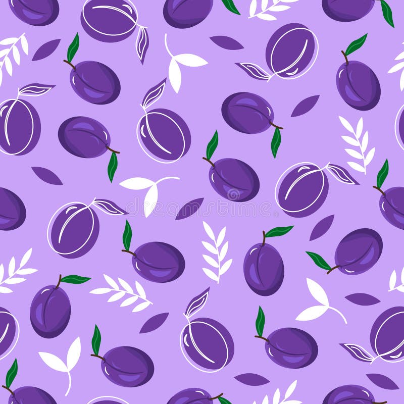 Plum Pattern. Vector Ilestration. Stock Vector - Illustration of color ...