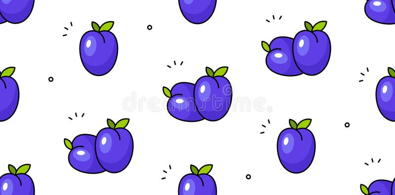 Plum seamless pattern stock vector. Illustration of symbol - 218911491
