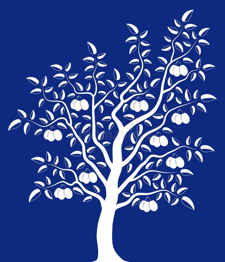 Plum tree stock vector. Illustration of summer, decor - 15189033