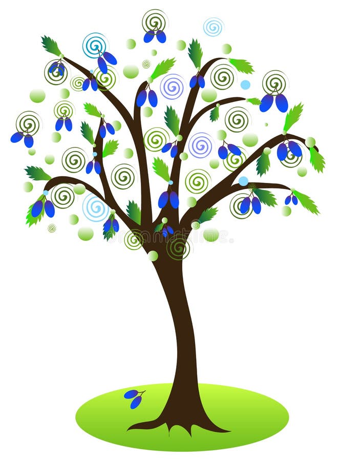 Plum tree stock vector. Illustration of harvest, clip - 53362710