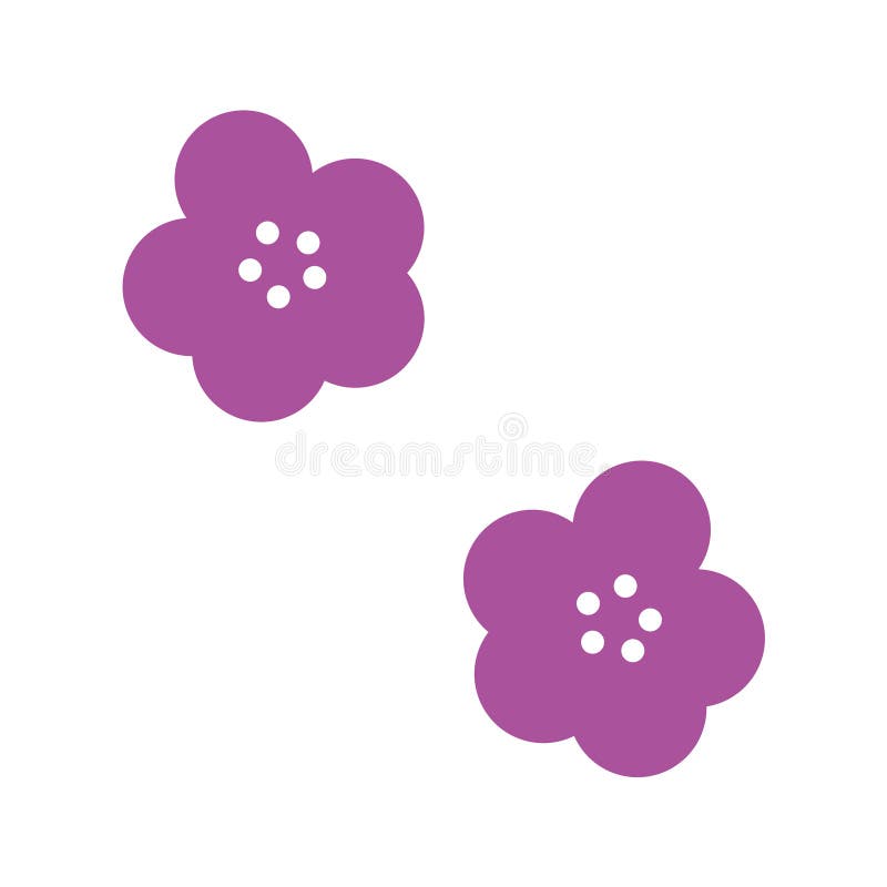 Plum Tree Illustration or Icon Stock Vector - Illustration of cute ...