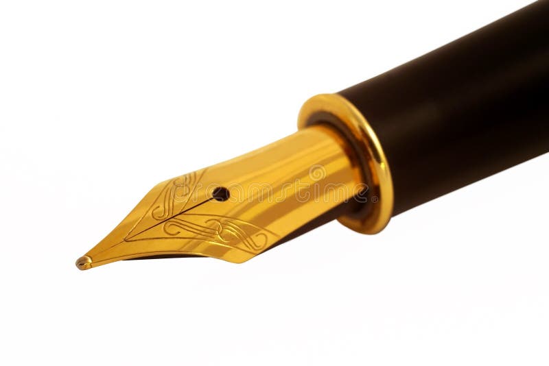 Pluma imagen de archivo. Imagen de fibra, papel, dorado - 4195743