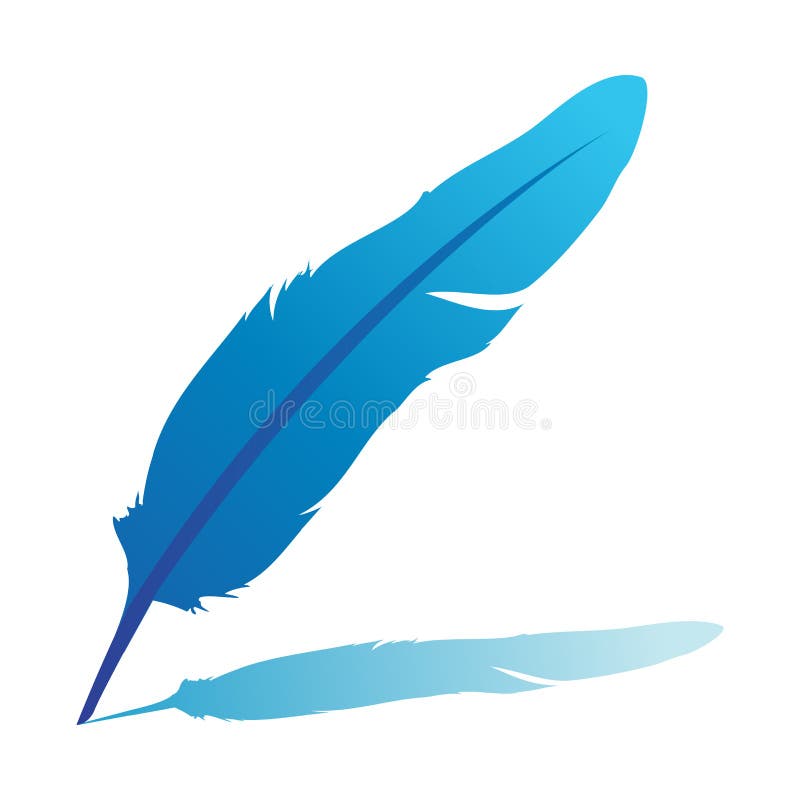 Pluma azul ilustración del vector. Ilustración de cierre - 12785437