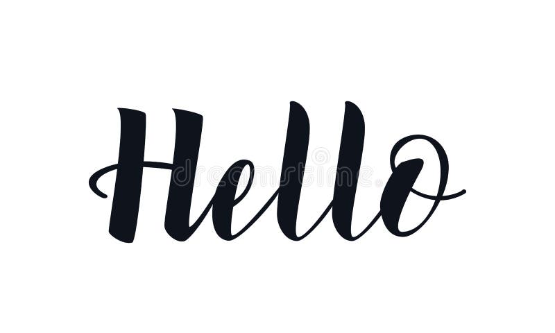 Hola letras manuscritas ilustración del vector. Ilustración de postal ...