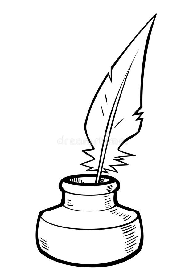 Botella De La Pluma Y De Tinta Ilustración del Vector - Ilustración de ...