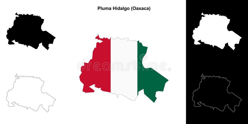 Pluma Hidalgo outline map stock vector. Illustration of municipalities ...