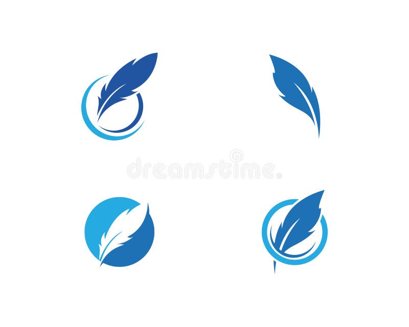 Pluma Logo Vector ilustración del vector. Ilustración de negro - 137163696