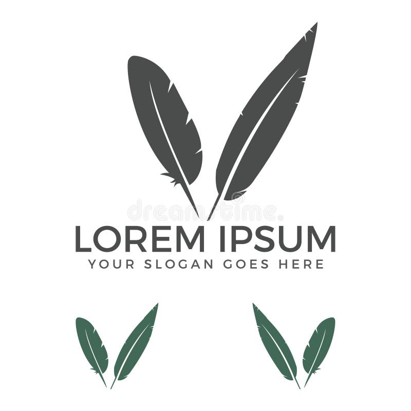 Pluma Logo Vector Ejemplo De Una Pluma De La Tinta Ilustración del ...