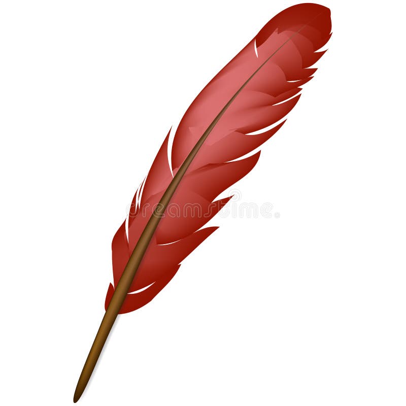 Pluma roja ilustración del vector. Ilustración de diseño - 15983301