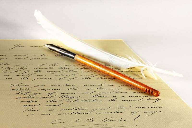 Pluma y papel foto de archivo. Imagen de escritura, texto - 17164424