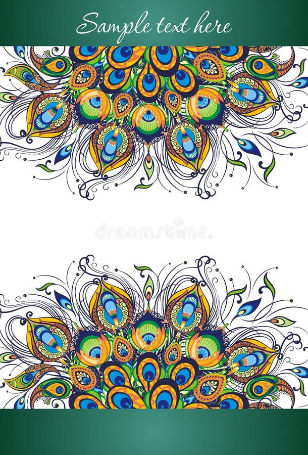 Plumas Del Pavo Real, Diseño Del Vector De La Cubierta Ilustración del ...