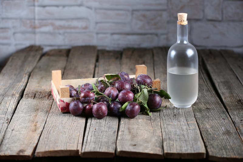 Plumb Brandy, Romanian Tuica Stock Photo - Image of crate, fruit: 77395286