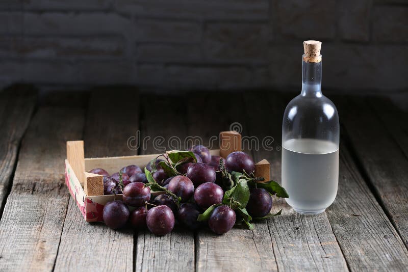 Plumb Brandy, Romanian Tuica Stock Image - Image of traditional, plums ...