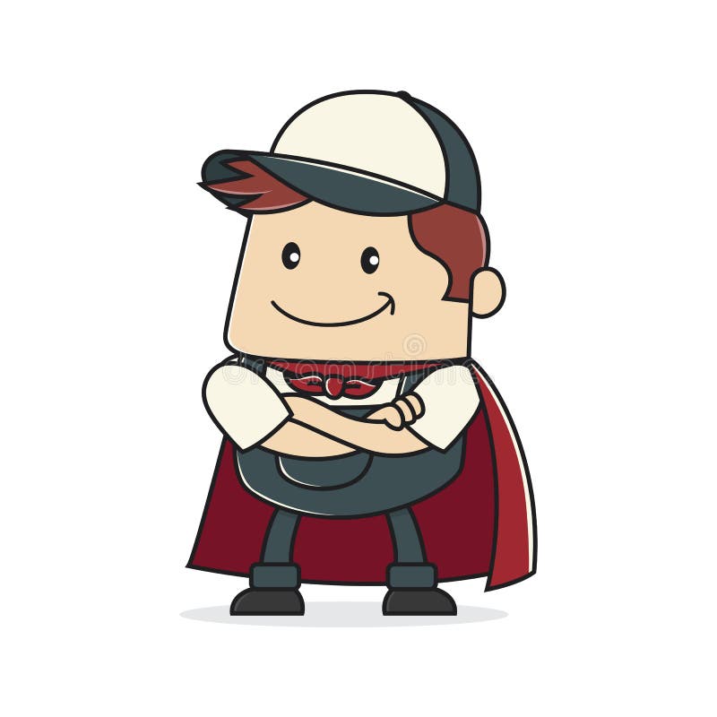 Plumber folding hands stock vector. Illustration of cartoon - 60280707