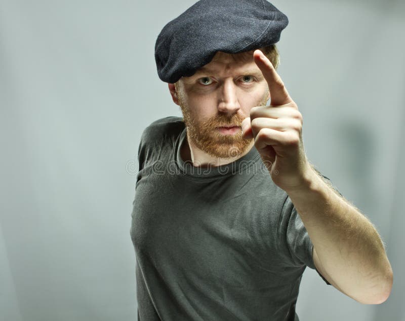Plumber in Hat with Red Beard Stock Photo - Image of gesture, shaping ...