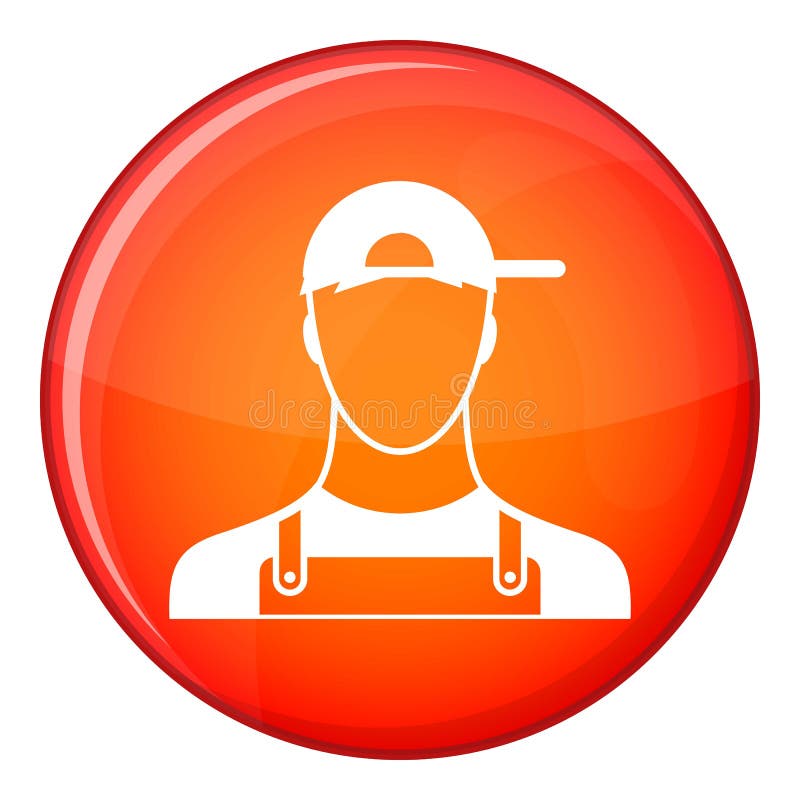 Plumber icon, flat style stock vector. Illustration of builder - 82773082