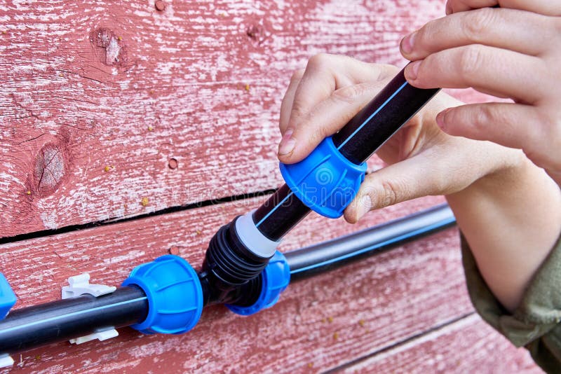 Installation of Irrigation Water Supply with PVC Pipe Tee Way ...