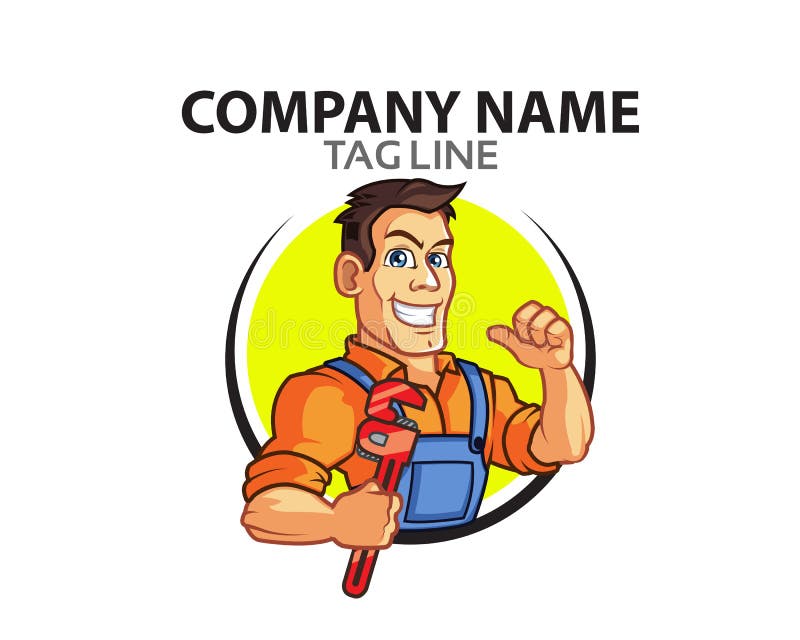 Cartoon plumber logo stock vector. Illustration of fixing - 18084996