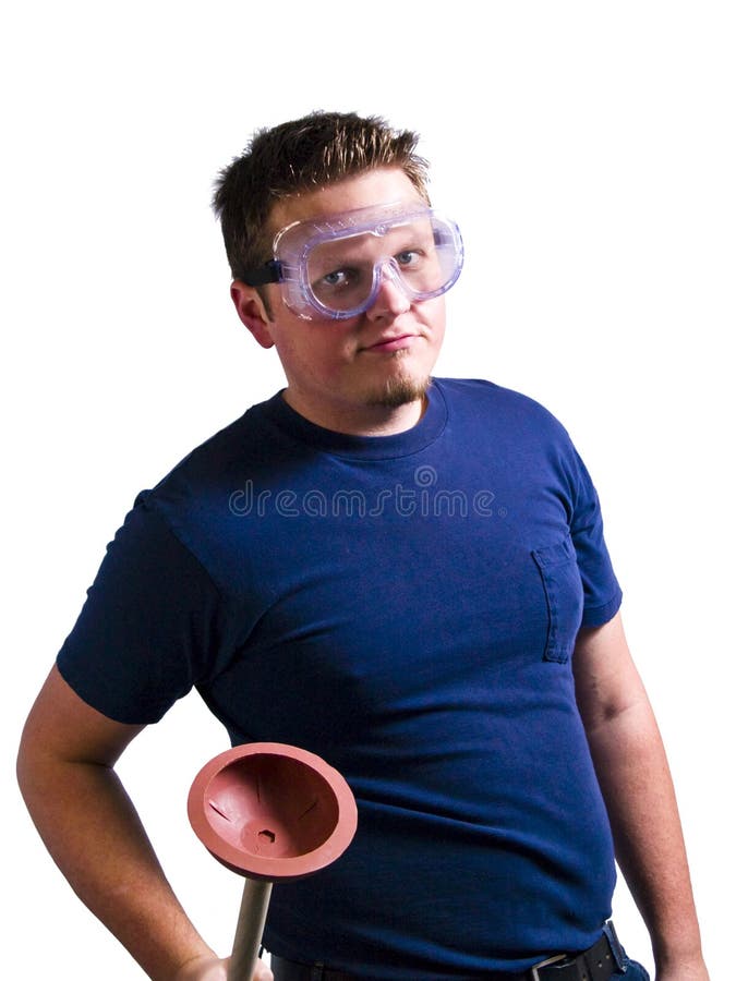 Plumber Portrait stock image. Image of isolated, funny - 4197623