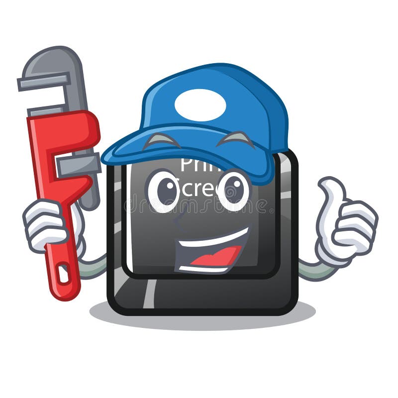 Plumber Print Screen Button on Cartoon Keyboard Stock Vector ...