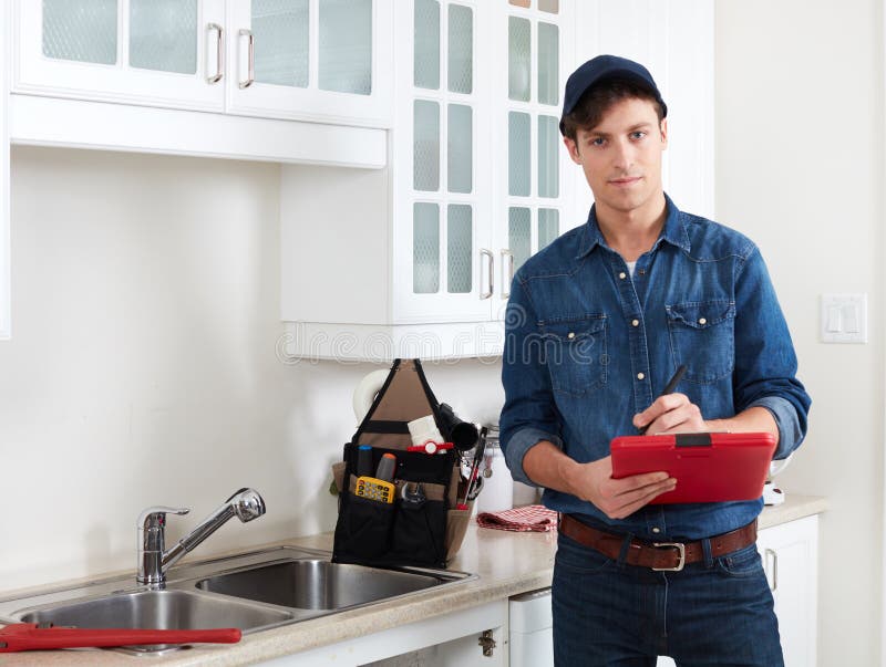 Plumber. stock photo. Image of interior, industrial, industry - 81131960