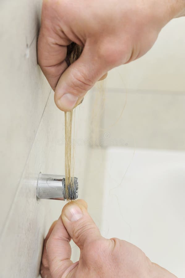 Plumber Putting Hemp Fibers Stock Image - Image of home, repairing ...