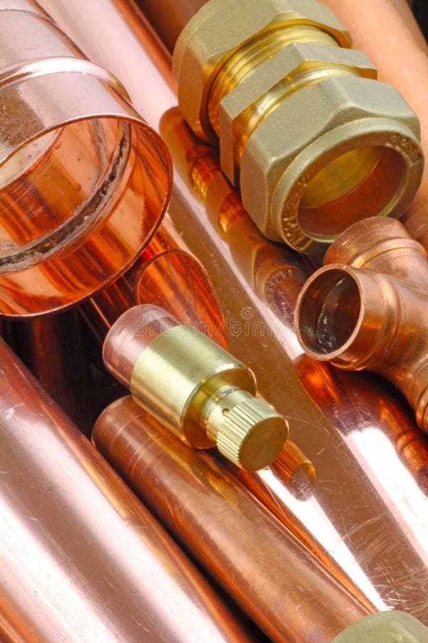 Plumber`s Pipes and Fittings Stock Image - Image of fitting, industrial ...