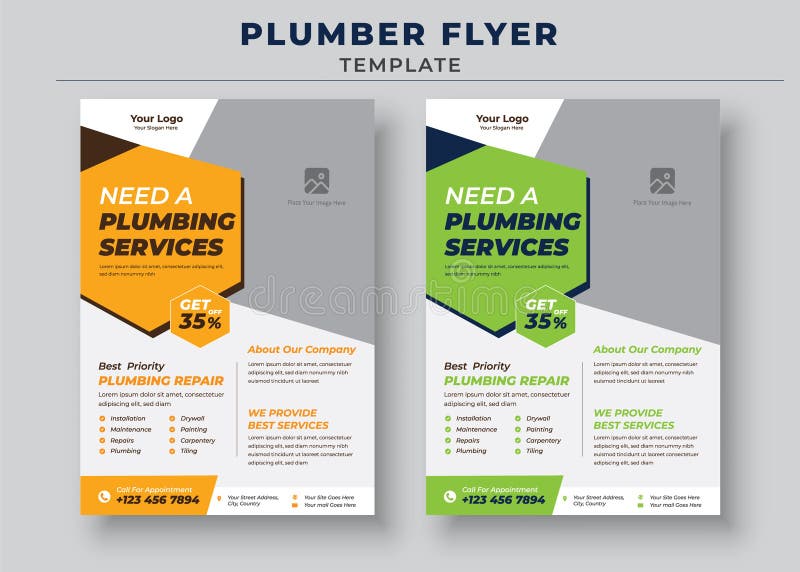 Plumber Service Flyer Template, Handyman and Plumber Services Flyer ...