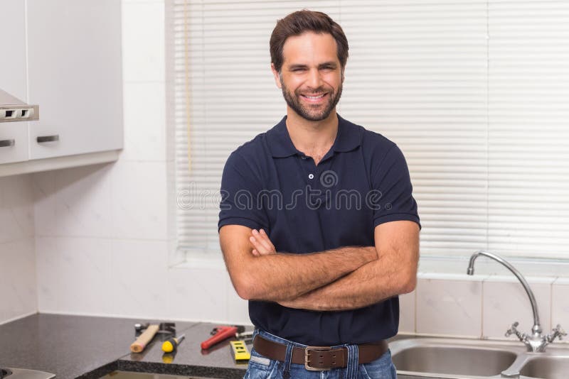 Plumber Smiling at the Camera Stock Image - Image of caucasian, smiling ...