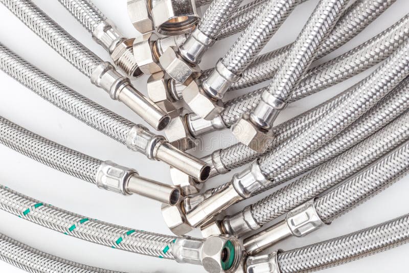 Plumbing Material and Smiling Plumber Behind in Industrial Warehouse ...