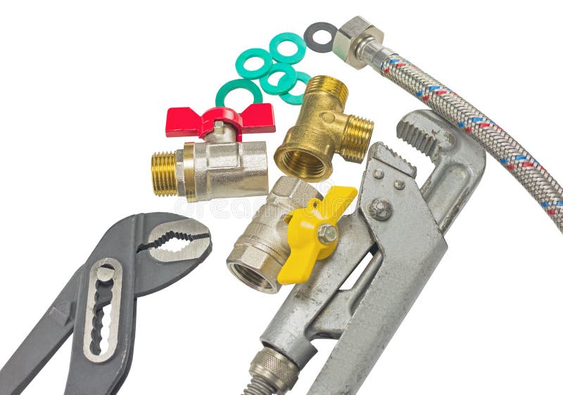 Plumbing Accessories and Tools Stock Photo - Image of service, plumbing ...