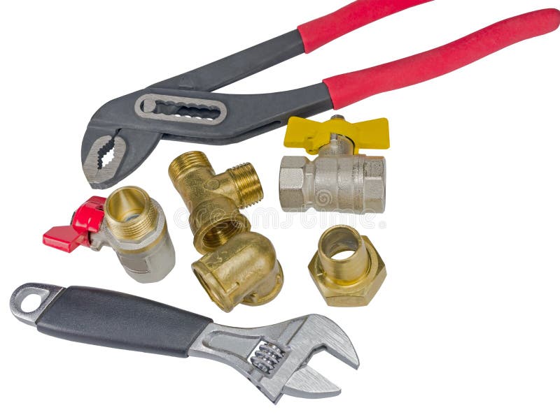 Plumbing Accessories and Tools Stock Photo - Image of service, plumbing ...