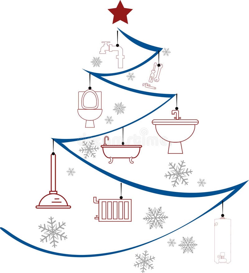 Plumber Tools on Christmas Background. Plumbing Supply Over Holiday ...