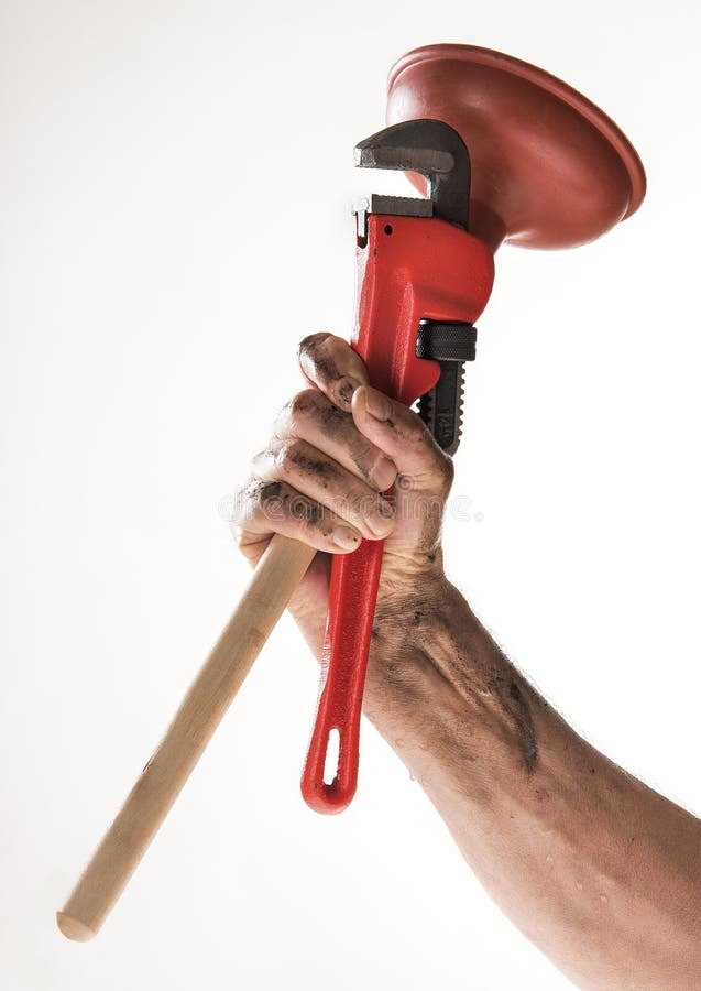 Plumber Tools on White stock photo. Image of plunger - 103727912
