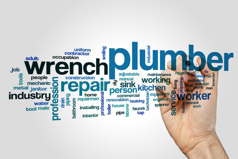 Plumber word cloud stock photo. Image of heating, profession - 90731380