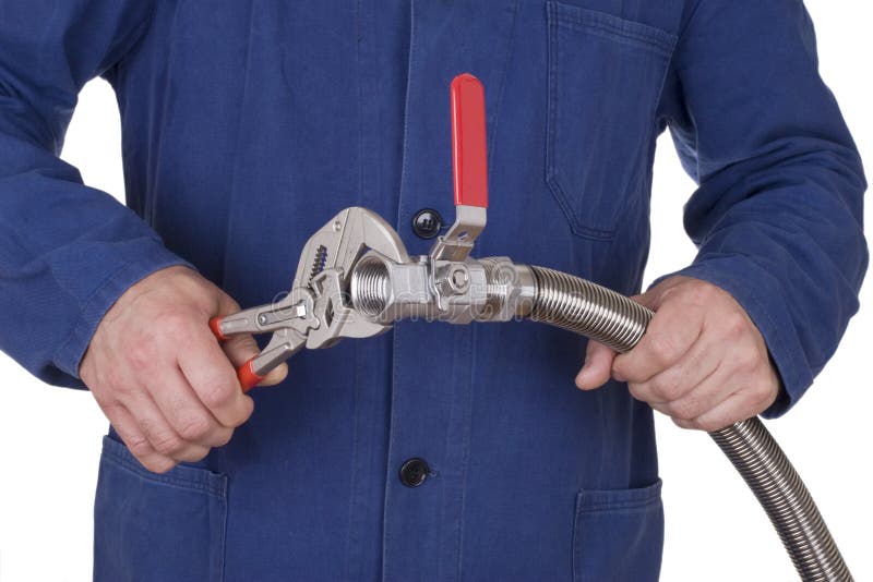 Plumber at work stock photo. Image of hard, fitting, assembly - 9822488