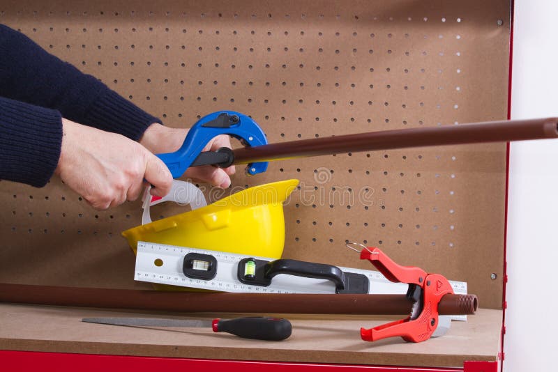 Plumber at Work in His Workshop Stock Image - Image of plumbing ...
