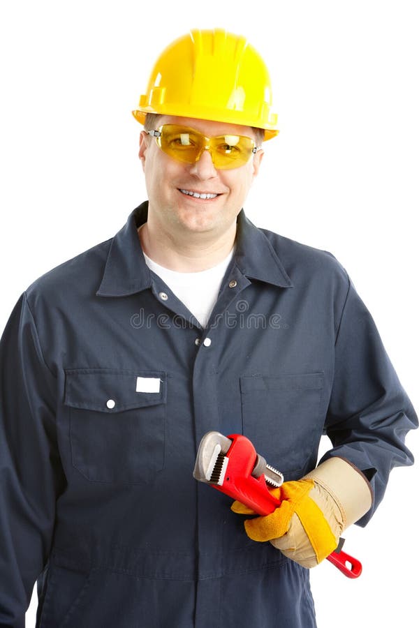 Plumber worker stock photo. Image of labor, helmet, foreman - 13518762