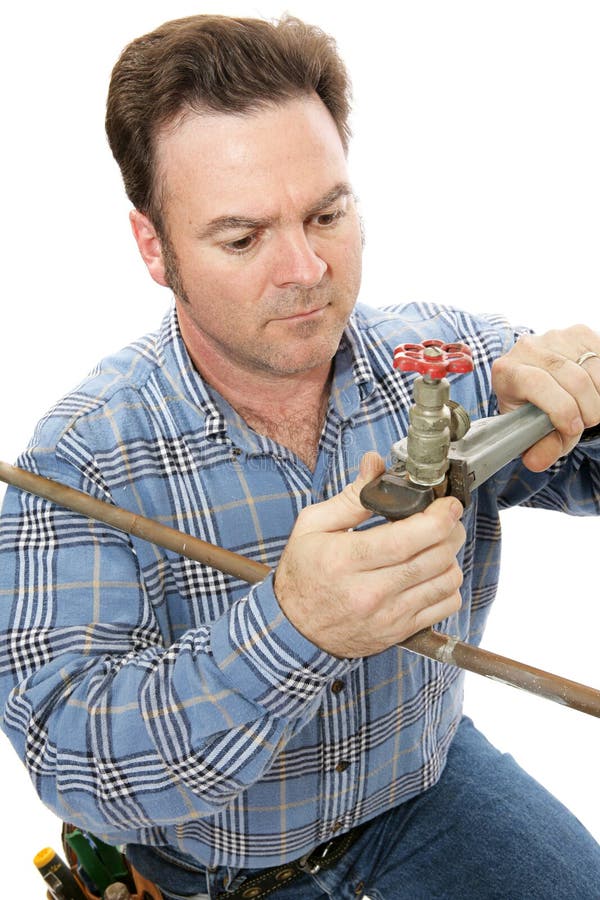 Plumber Working Full Body stock image. Image of body, belt - 4519075