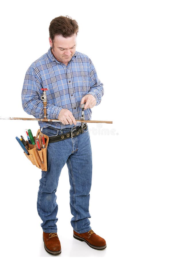 Plumber Working Full Body stock image. Image of body, belt - 4519075