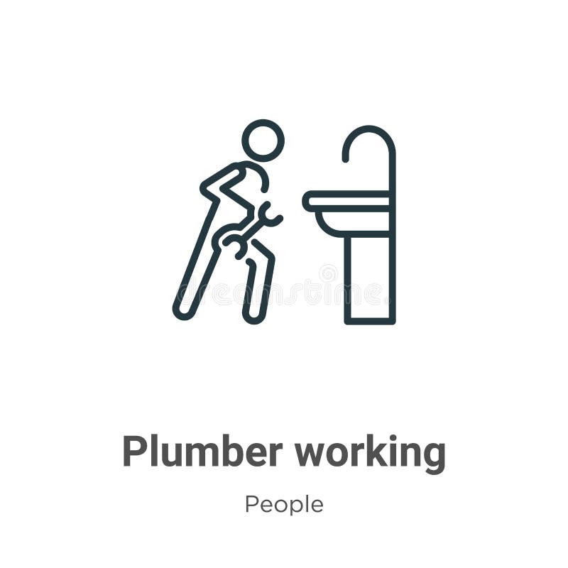 Plumber Outline Vector Icon. Thin Line Black Plumber Icon, Flat Vector ... Plumber Outline Vector Icon. Thin Line Black Plumber Icon, Flat Vector ...