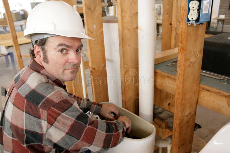 Plumber Working Full Body stock image. Image of body, belt - 4519075