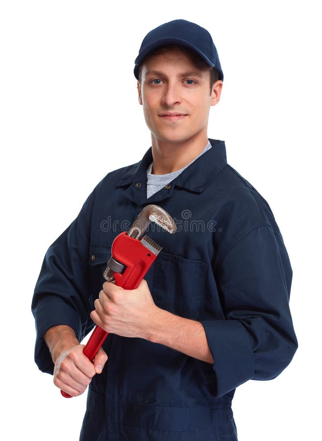 Plumber. stock image. Image of renovation, handyman, isolate - 84319905