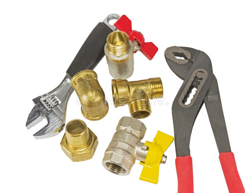 Plumbing Accessories and Tools Stock Photo - Image of service, plumbing ...