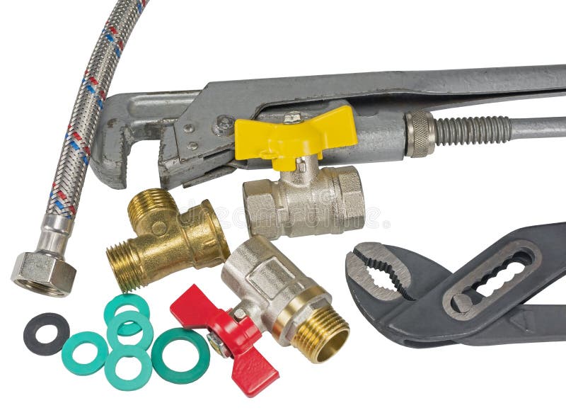 Plumbing Accessories and Tools Stock Photo - Image of service, plumbing ...